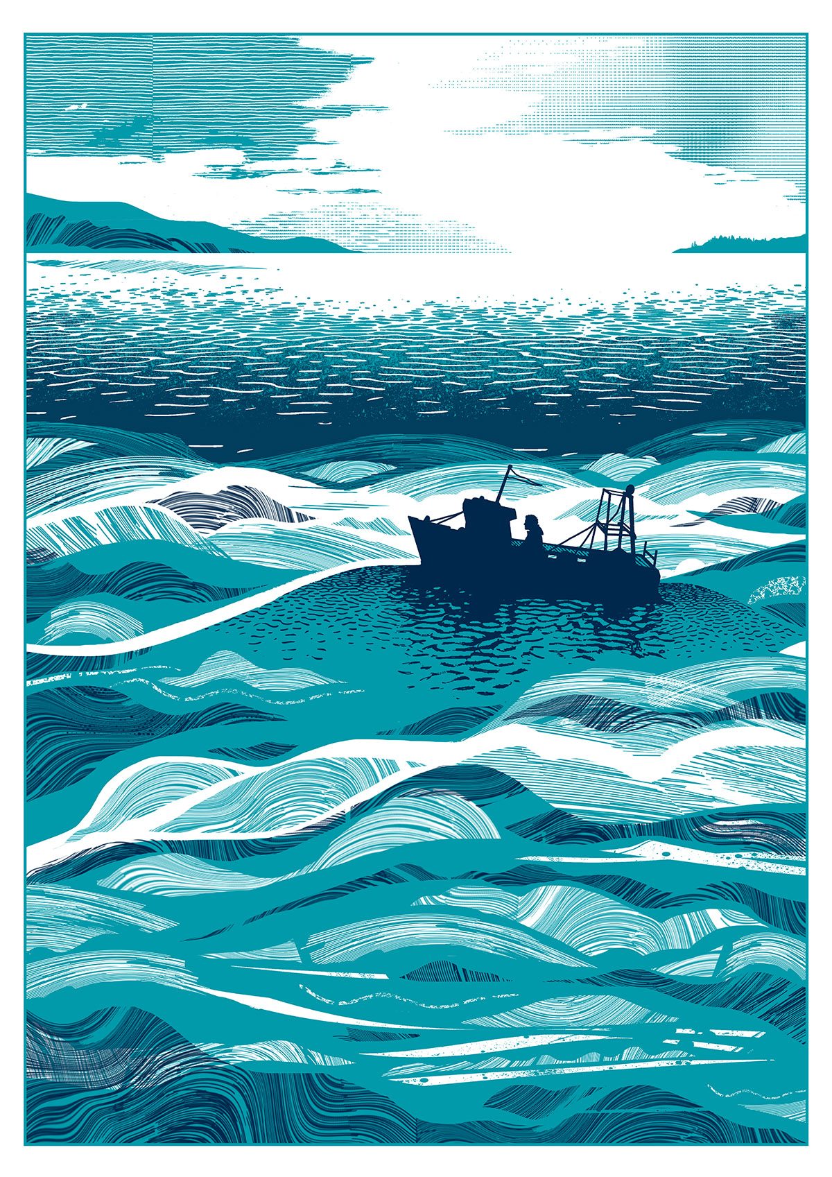 Fishing Boat Bobbing Sea – CHRIS KEEGAN